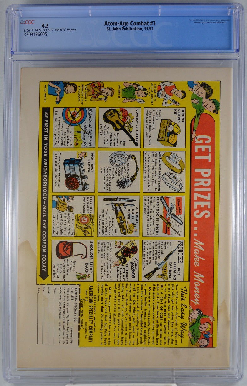 Atom-Age Combat (1952 St. John) # 3 CGC